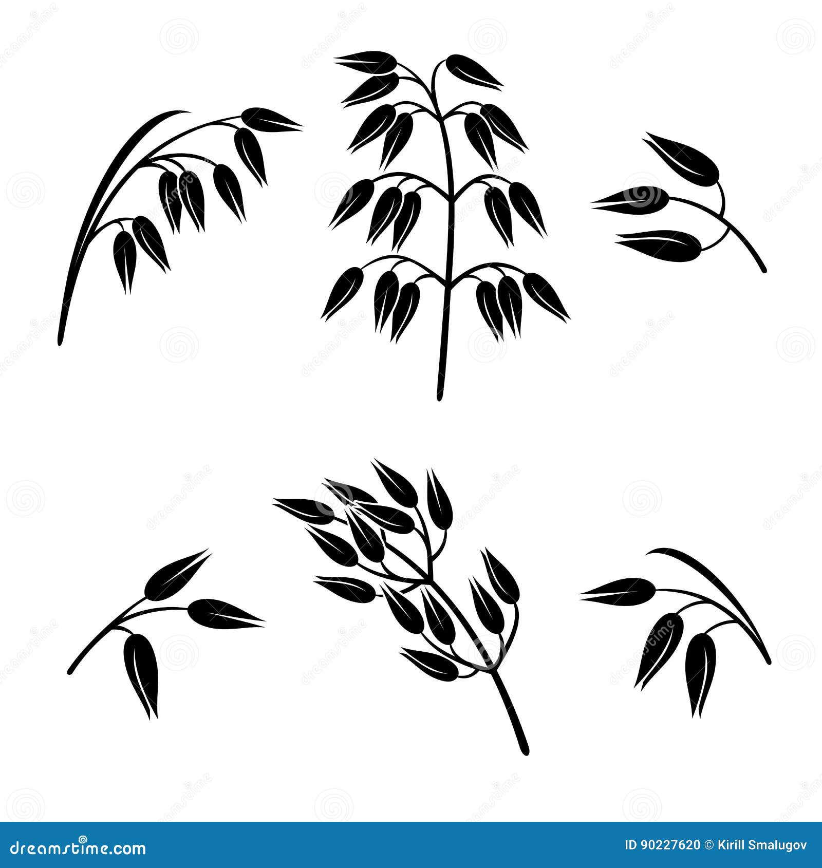 Oats Collection Set. Vector Stock Vector - Illustration of symbol, oats ...