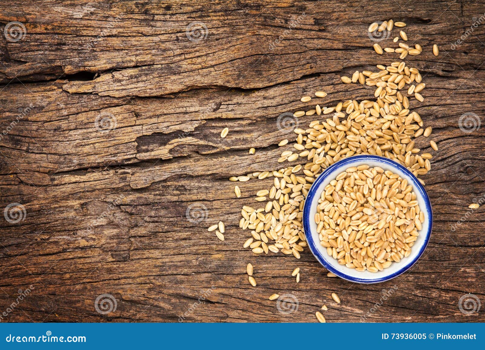 Oats Grain Rice in Cup on Natural Woode Background Stock Image - Image ...