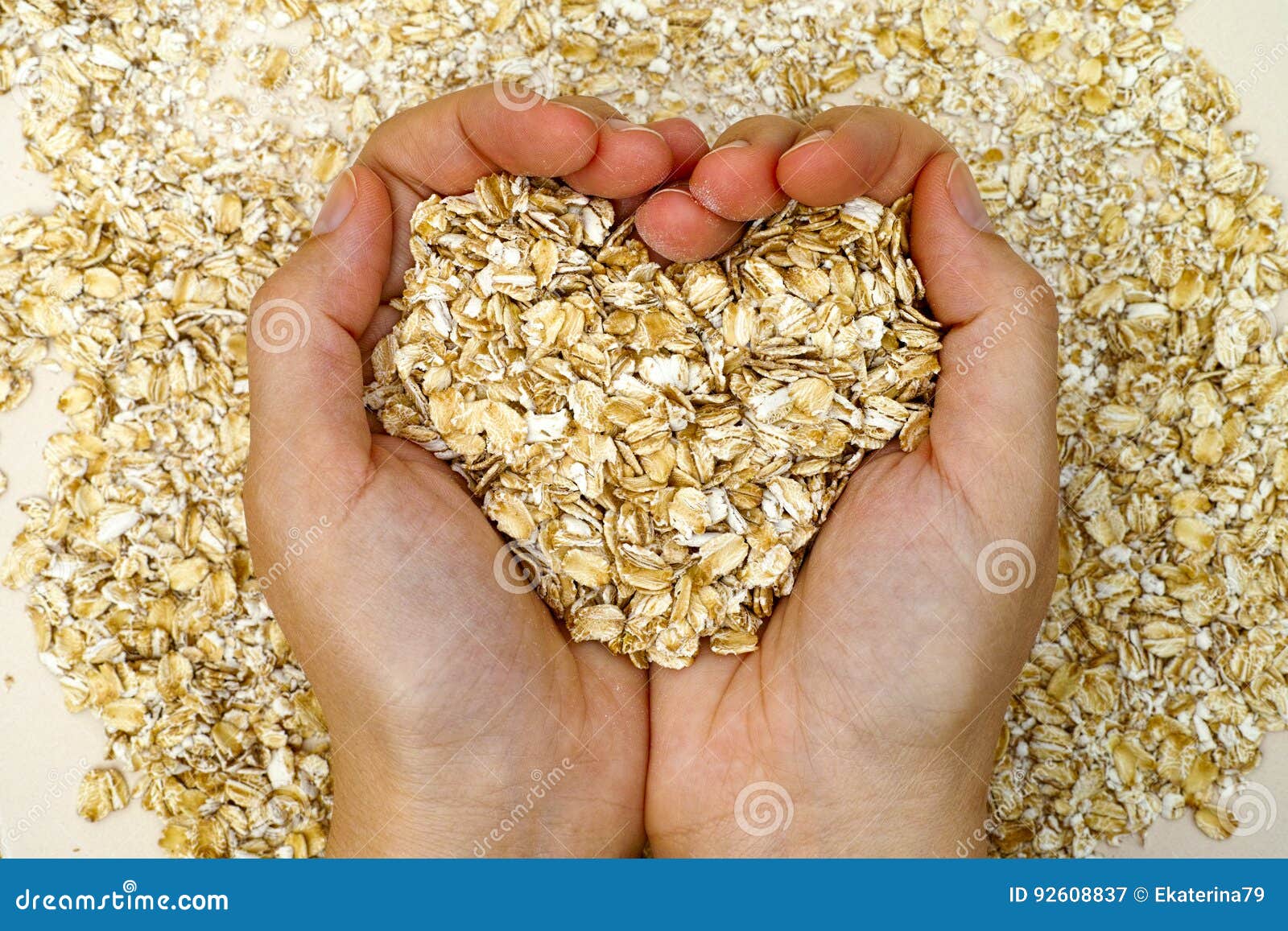 Oats Shaping Heart in Woman Palms Stock Image - Image of woman, love ...