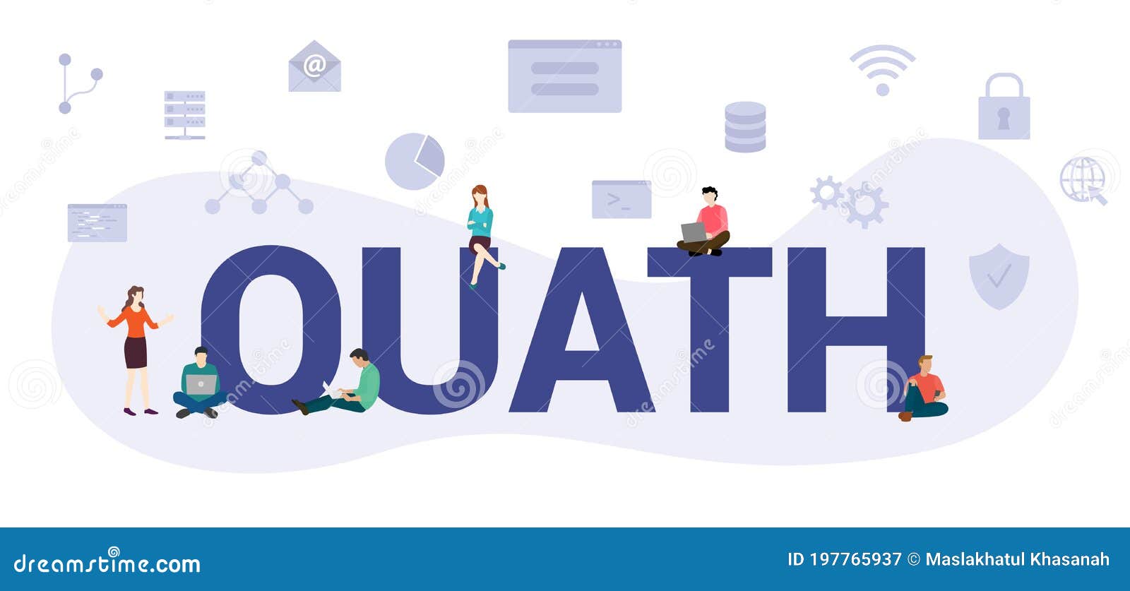 Oauth Open Authentication Concept with Modern Big Text or Word and ...