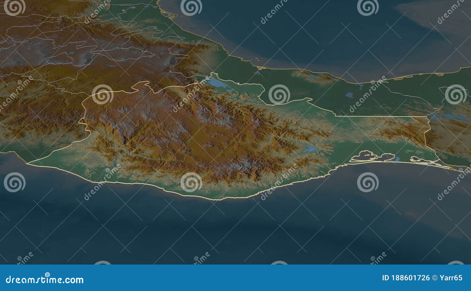 Oaxaca, Mexico - Outlined. Relief Stock Illustration - Illustration of ...