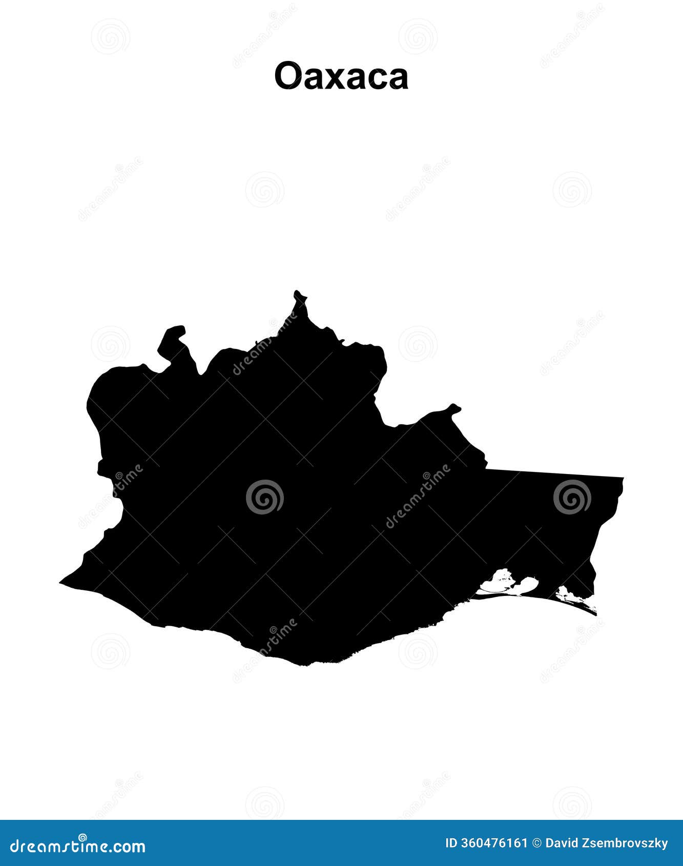 Oaxaca outline map stock illustration. Illustration of contour - 360476161