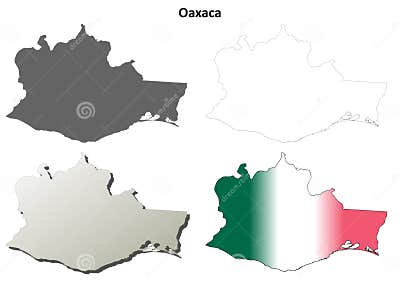 Oaxaca Blank Outline Map Set Stock Vector - Illustration of design ...