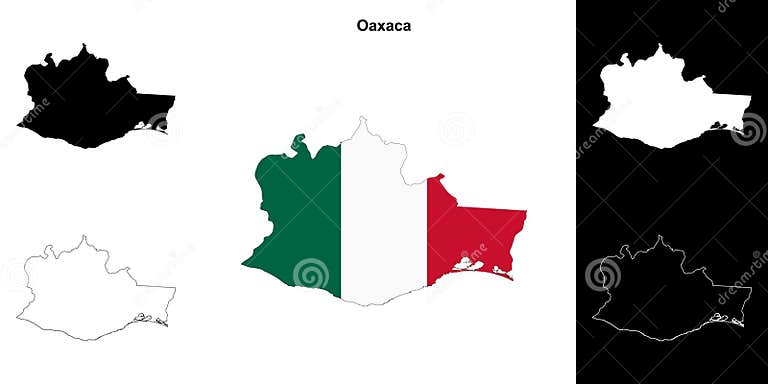 Oaxaca outline map stock vector. Illustration of contour - 323677288