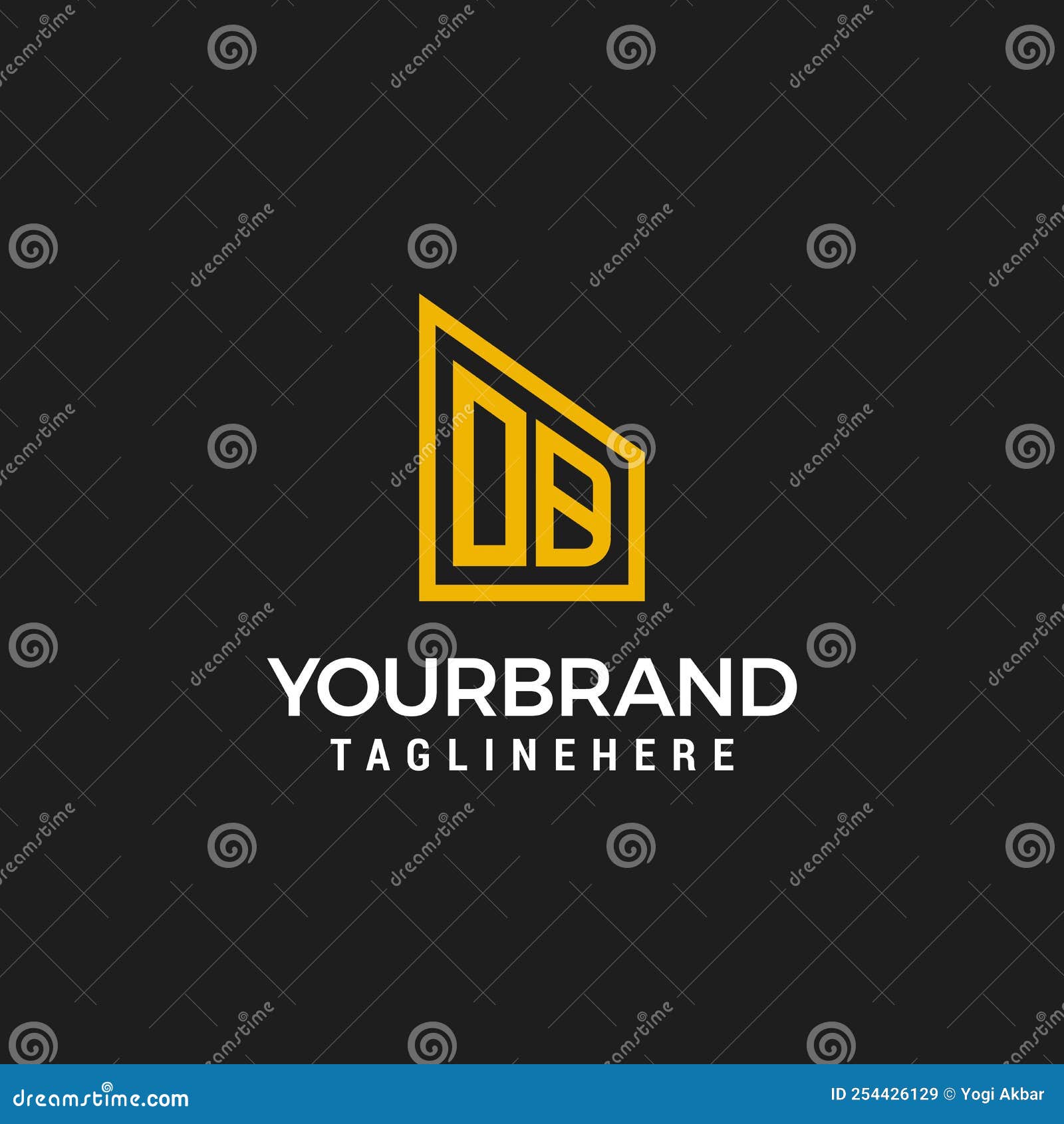 OB Initial Monogram Logo with Creative Square Style Design Stock Vector ...