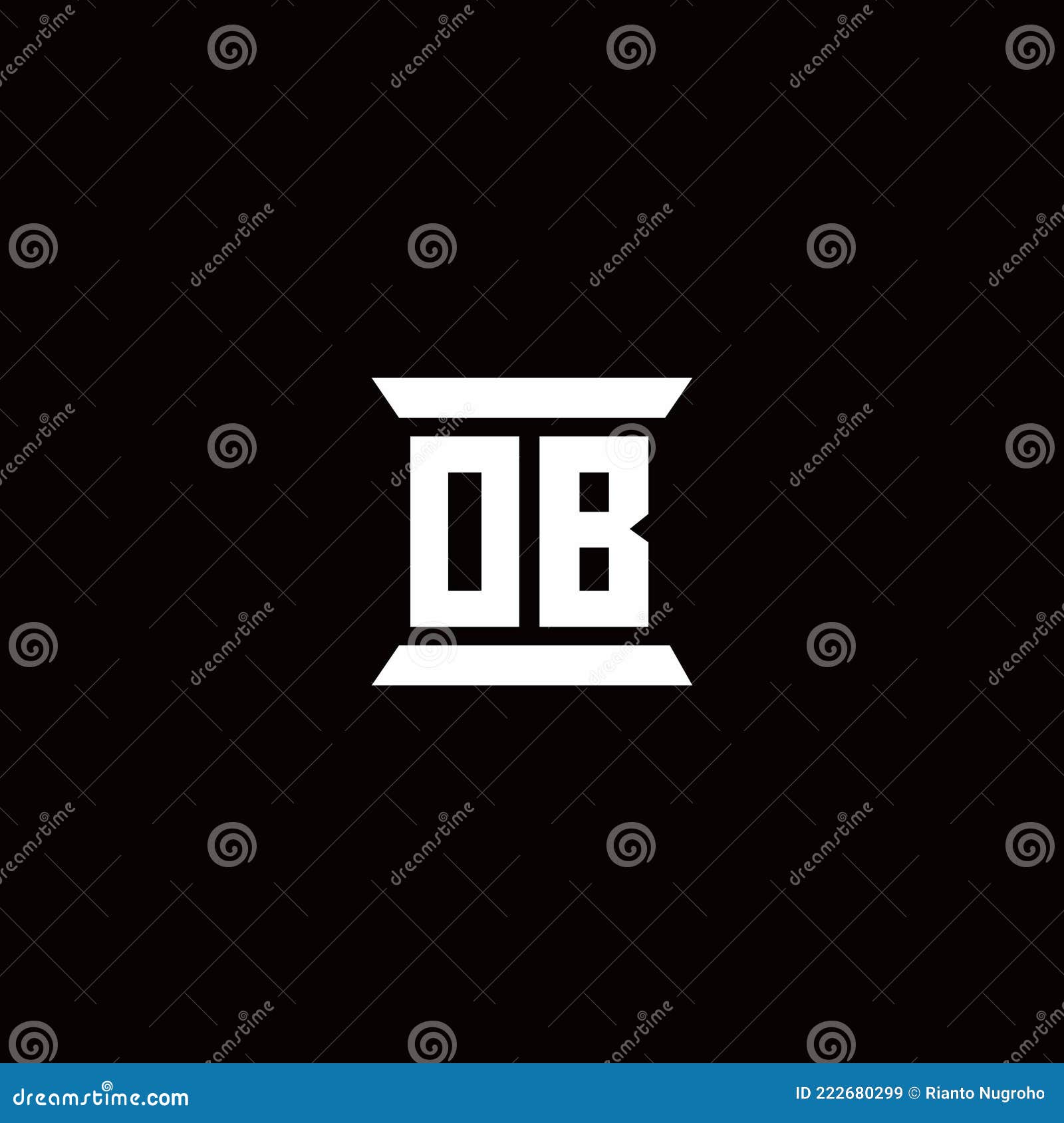 OB Logo Monogram with Pillar Shape Designs Template Stock Vector ...