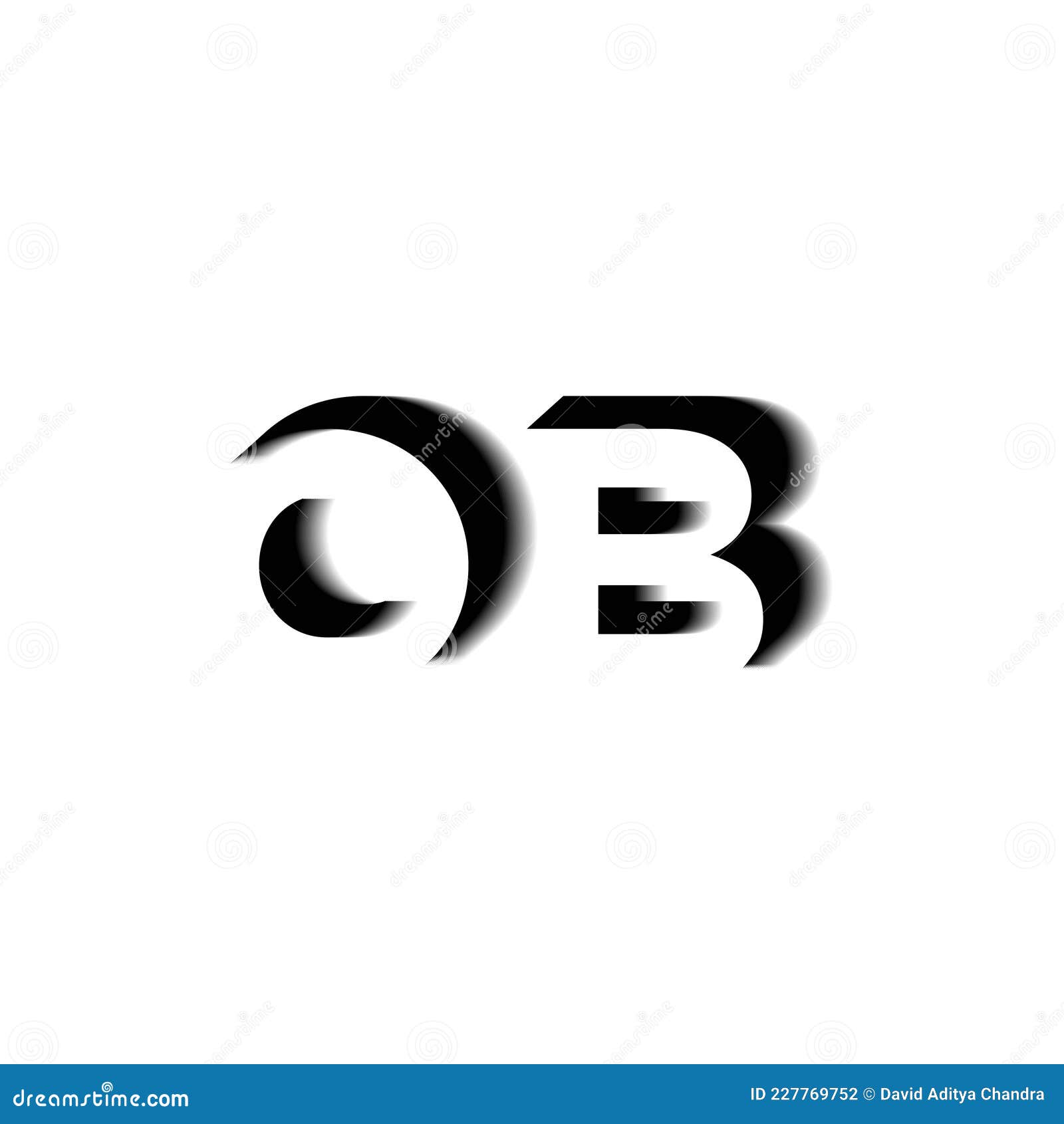 OB Monogram Shadow Shape Style Stock Vector - Illustration of logos ...
