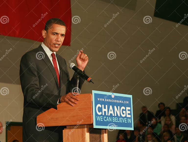 Obama 2008 editorial image. Image of obama, townhall, texas - 4863900