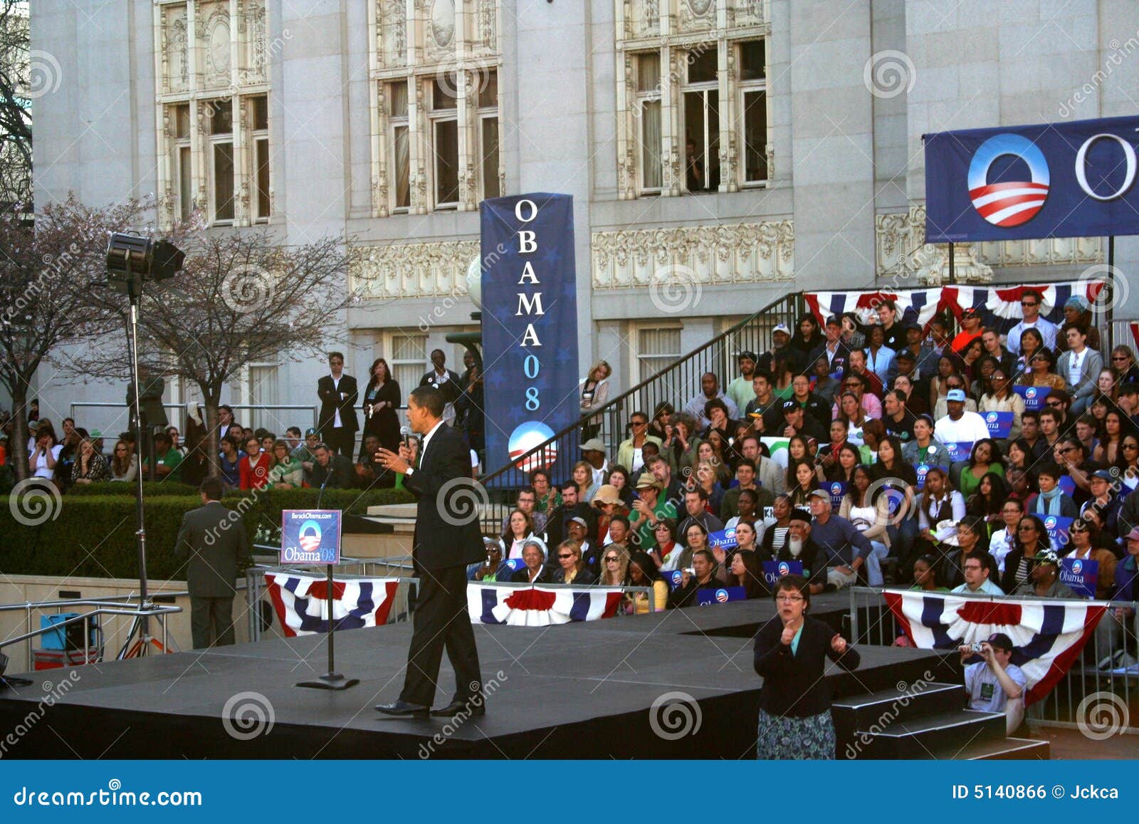 Obama Giving a Speech from a Stage Editorial Photo - Image of primary ...