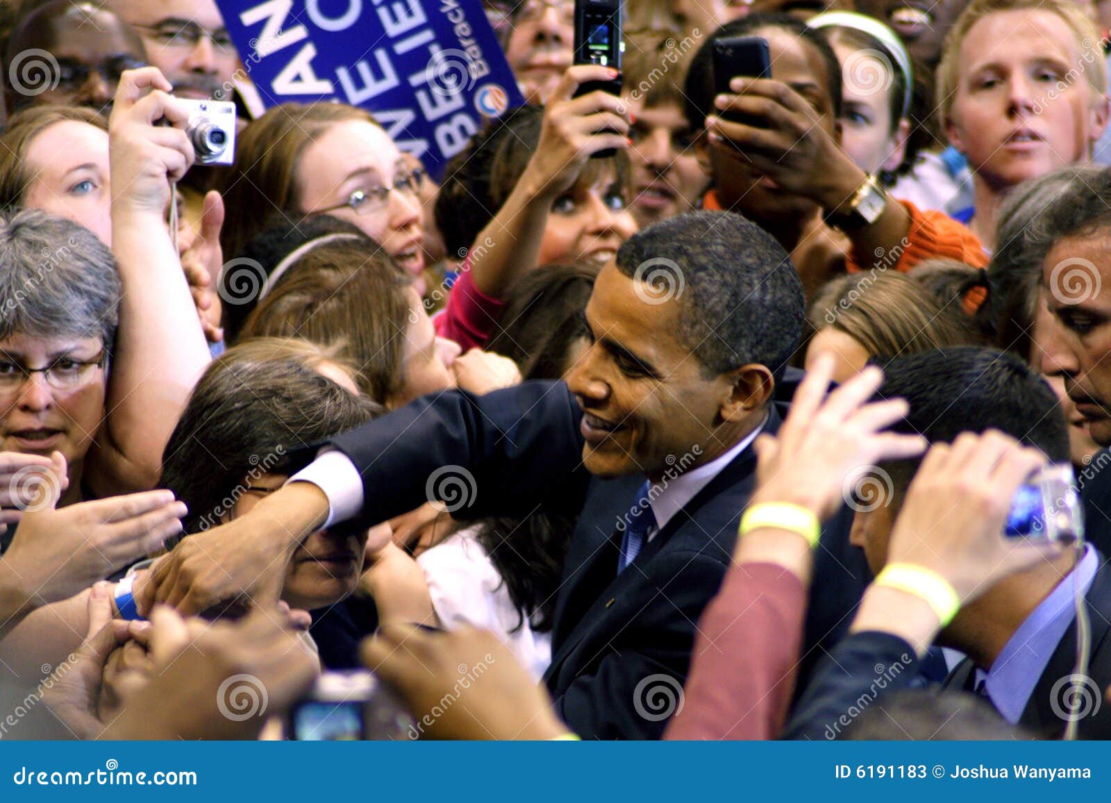 Obama shakes fans hands editorial stock photo. Image of presidential ...