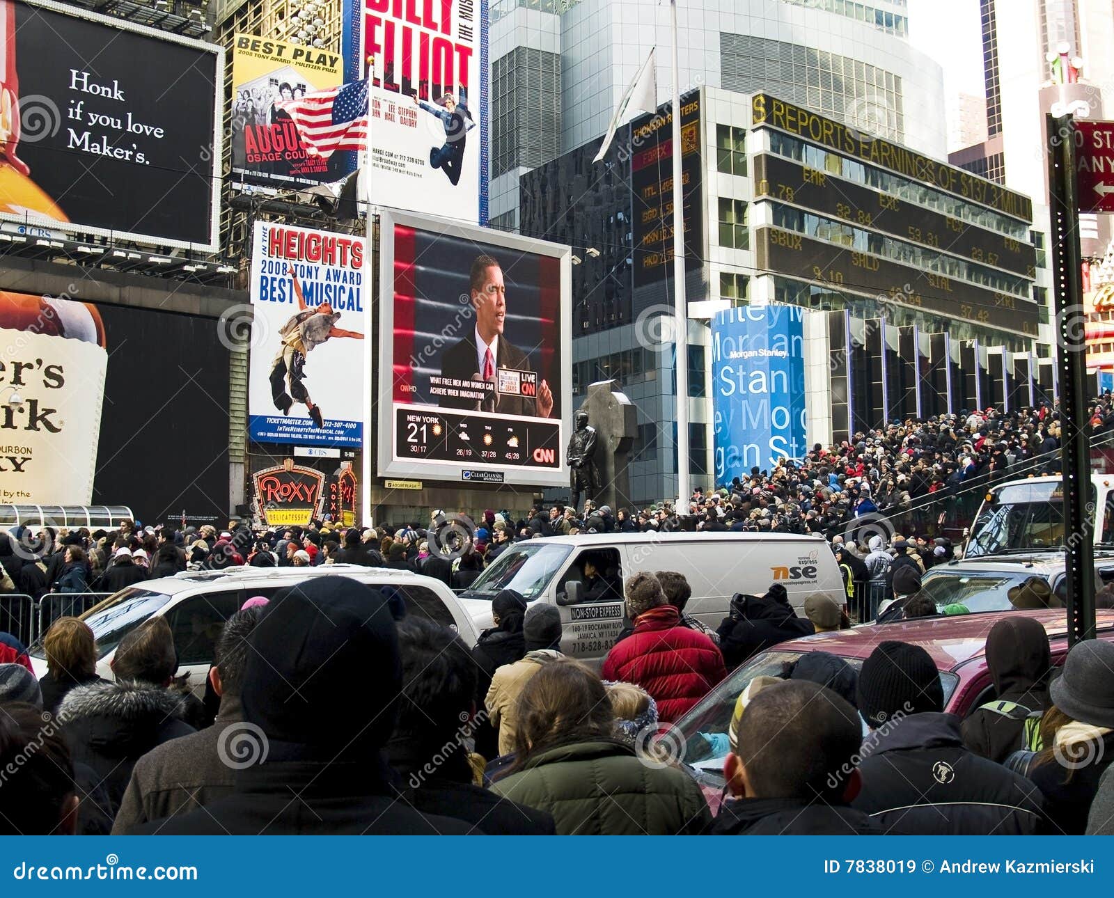 Obama Times square editorial stock image. Image of people - 7838019