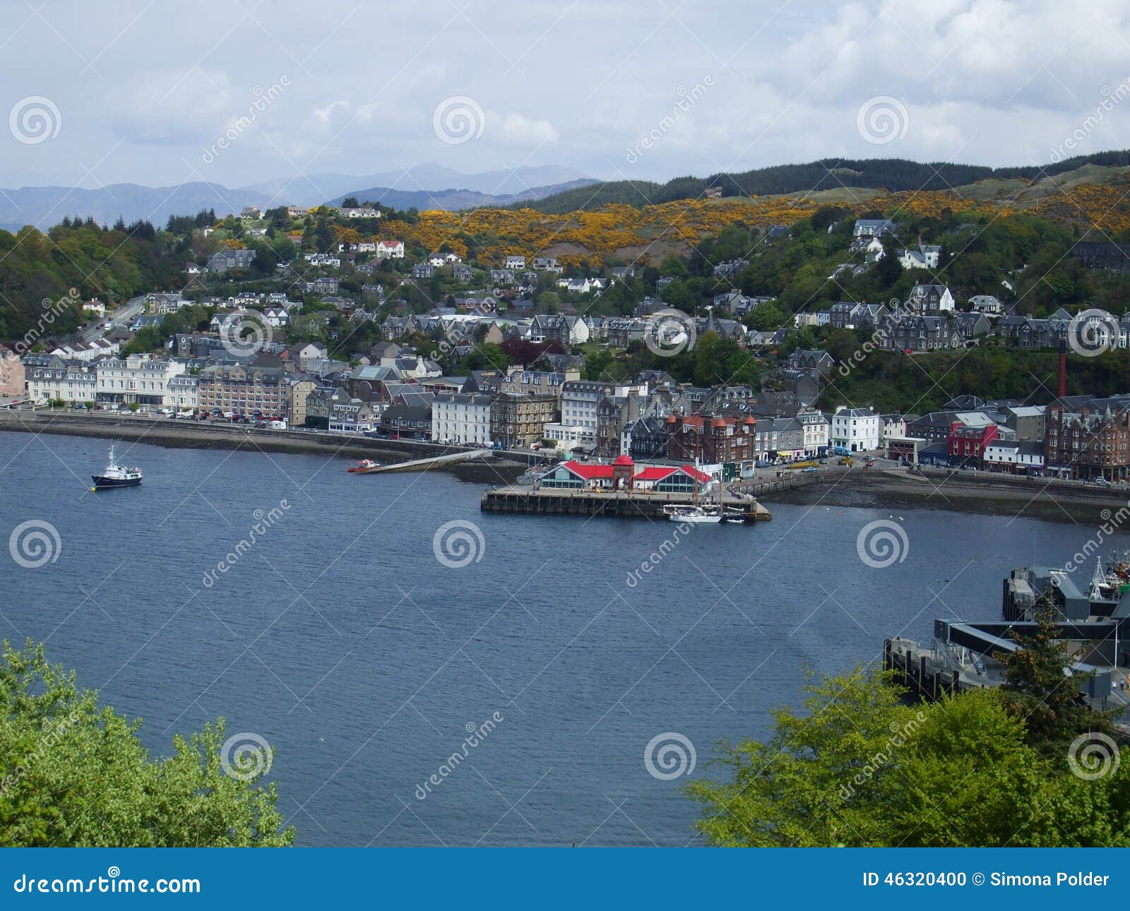 Oban, view from the hills stock photo. Image of hills - 46320400