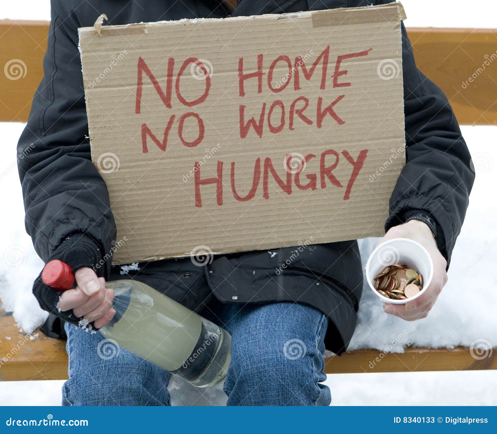 Obdachloser, Arbeitslose, Hungrig Stockbild - Bild von hilflos, armut ...