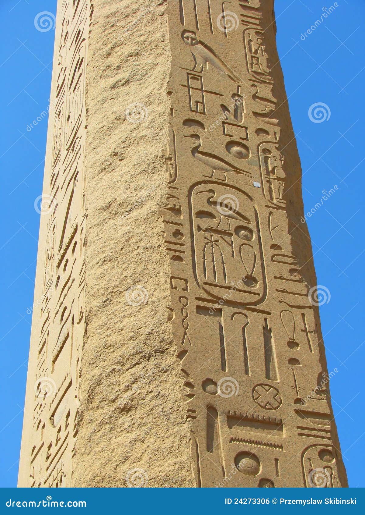 Obelisk with Ancient Egyptian Hieroglyphics Stock Photo - Image of ...