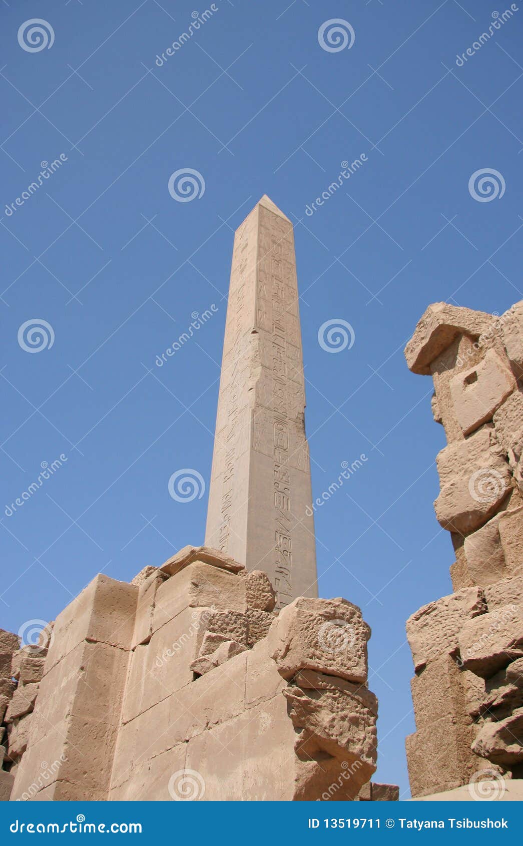 Obelisk in Karnak temple stock image. Image of statue - 13519711