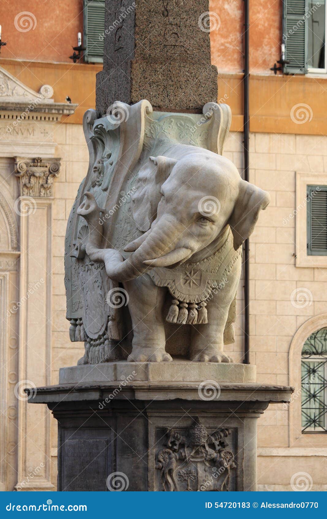 Obelisk of Minerva in Rome stock image. Image of elephant - 54720183