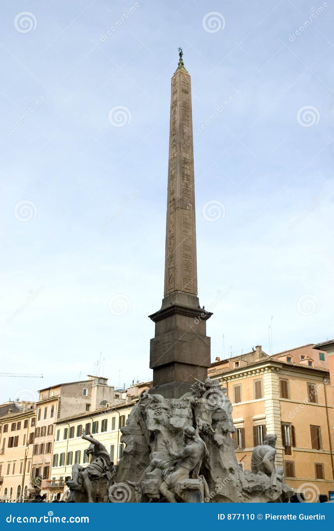 Obelisk in Piazza Navona , Rome Stock Photo - Image of circular, gods ...