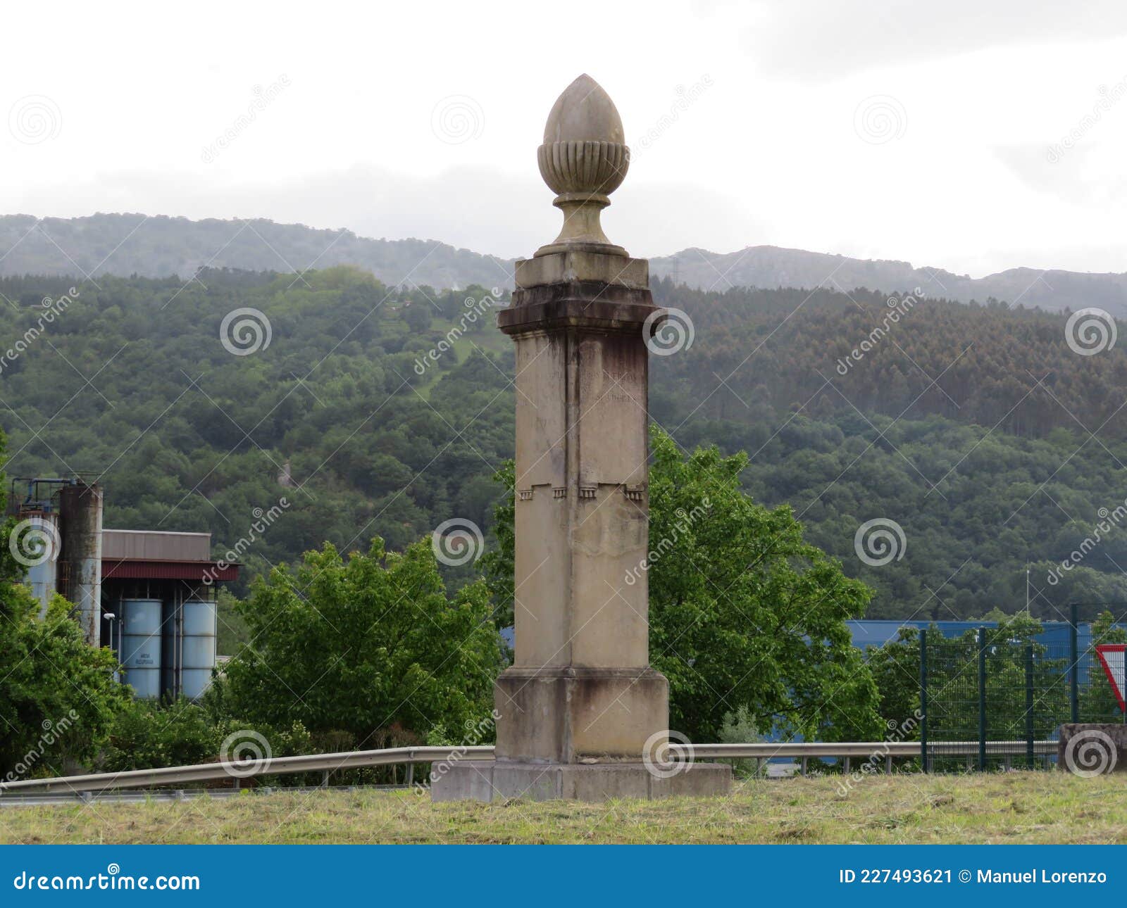 Obelisk in the Shape of an Acorn that Marks a Kilometer Point Editorial ...