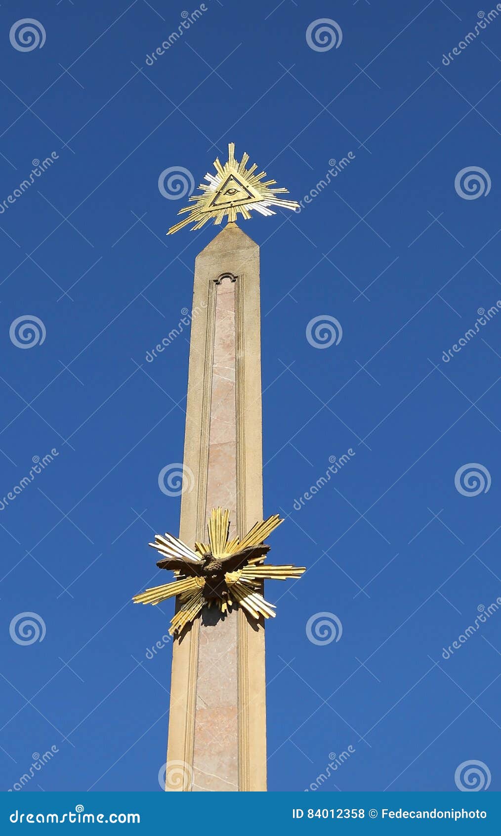 Obelisk and the Symbol of the Trinity with Triangle and One Eye Stock ...