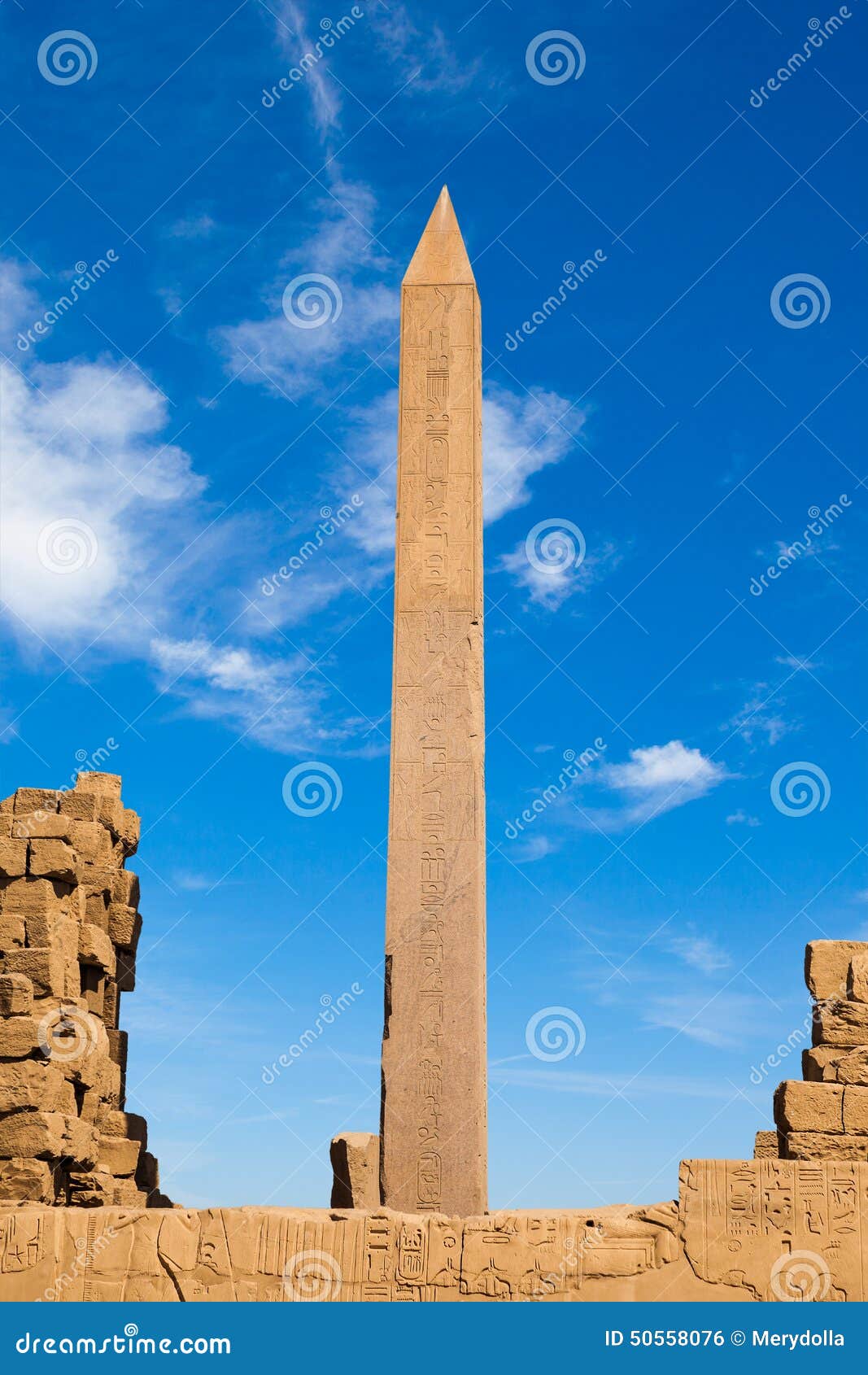 Obelisk in the Temple of Karnak, Luxor Stock Photo - Image of antique ...