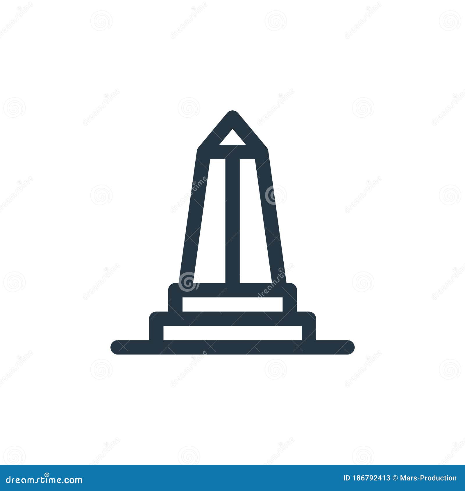 Obelisk Vector Icon. Obelisk Editable Stroke. Obelisk Linear Symbol for ...
