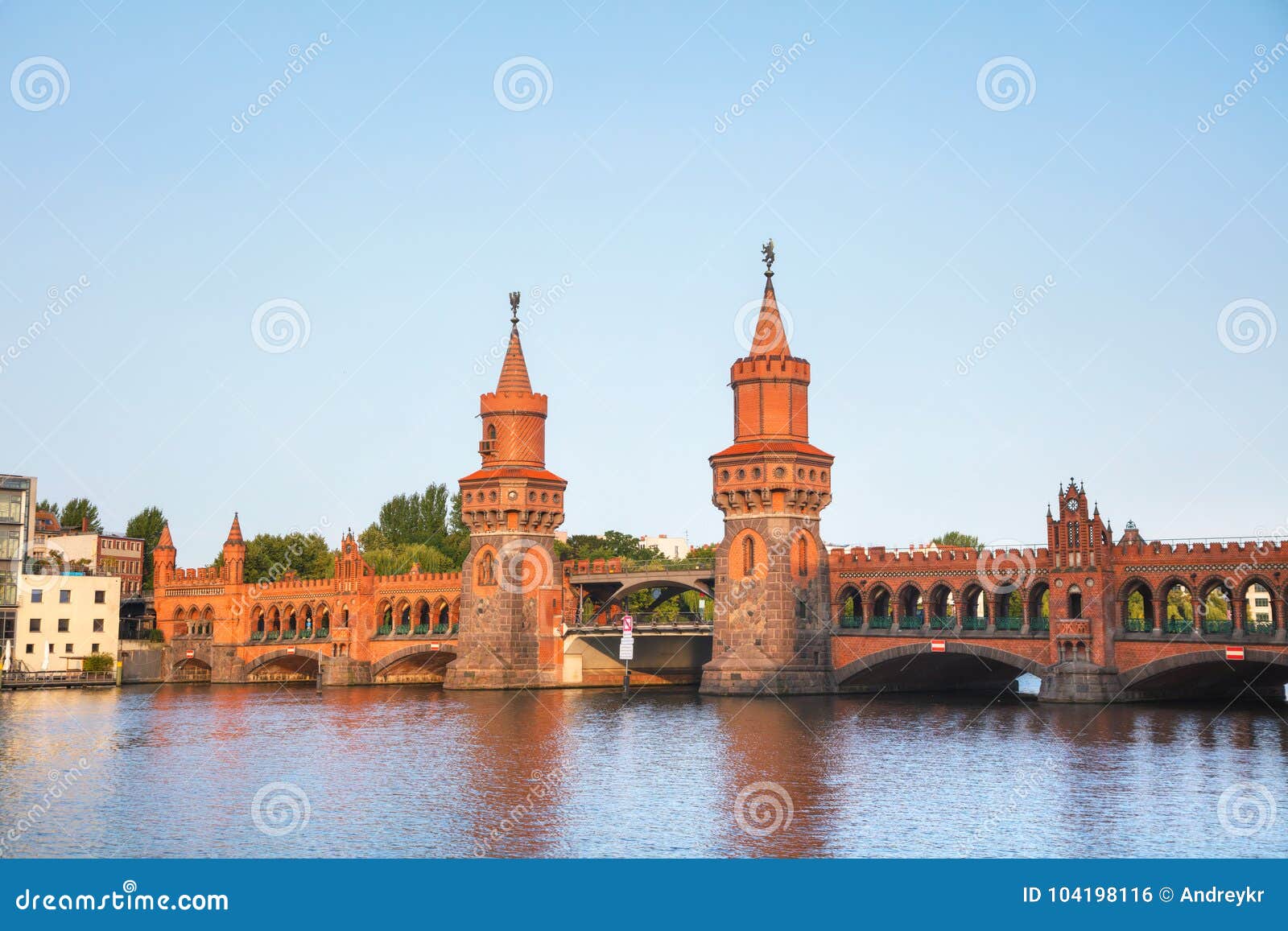 Oberbaum bridge in Berlin stock photo. Image of oberbaum - 104198116