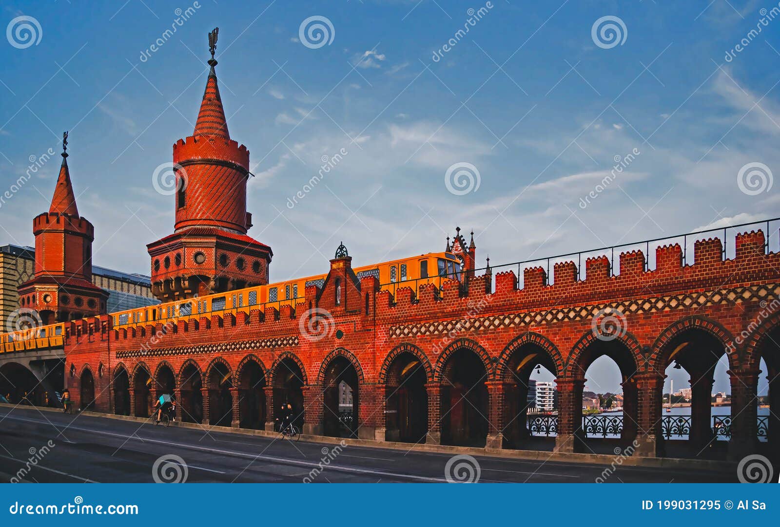 The Oberbaum Bridge in Berlin. Stock Image - Image of communication ...