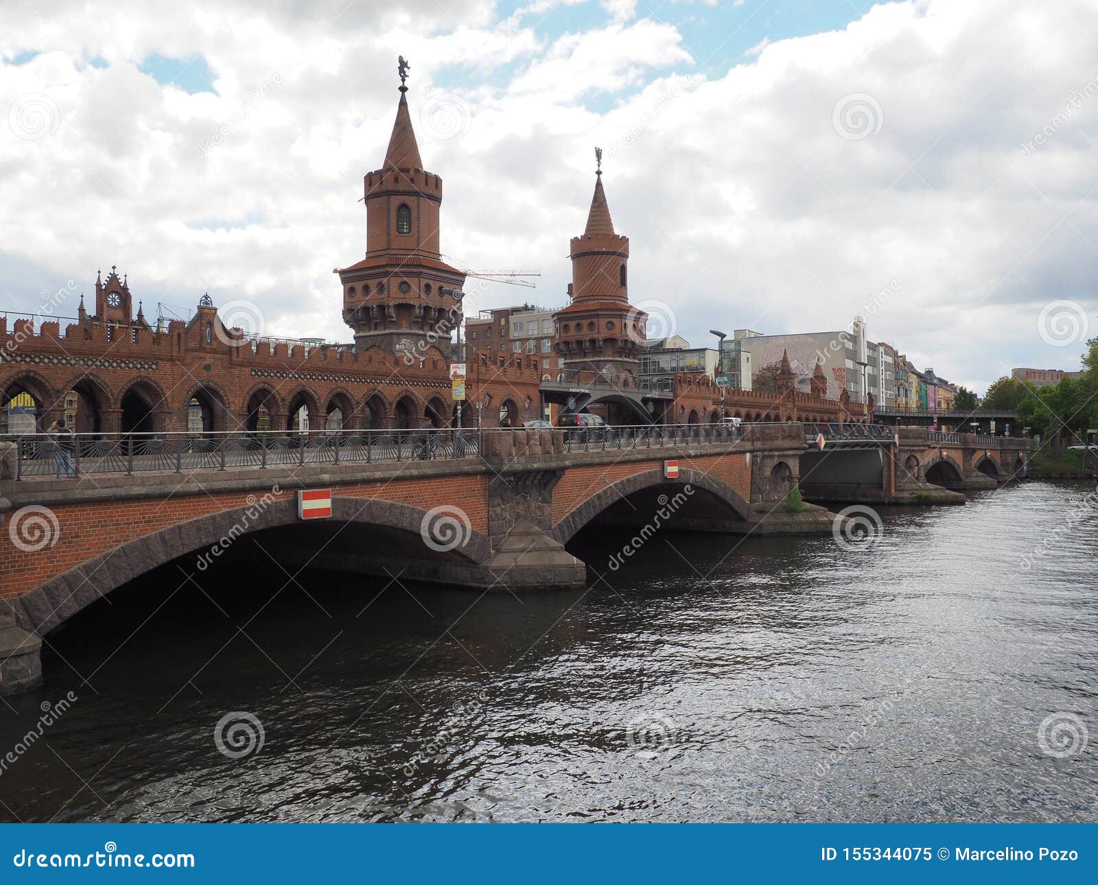 Oberbaum Bridge Over River Spree in Berlin City, Germany Stock Image ...