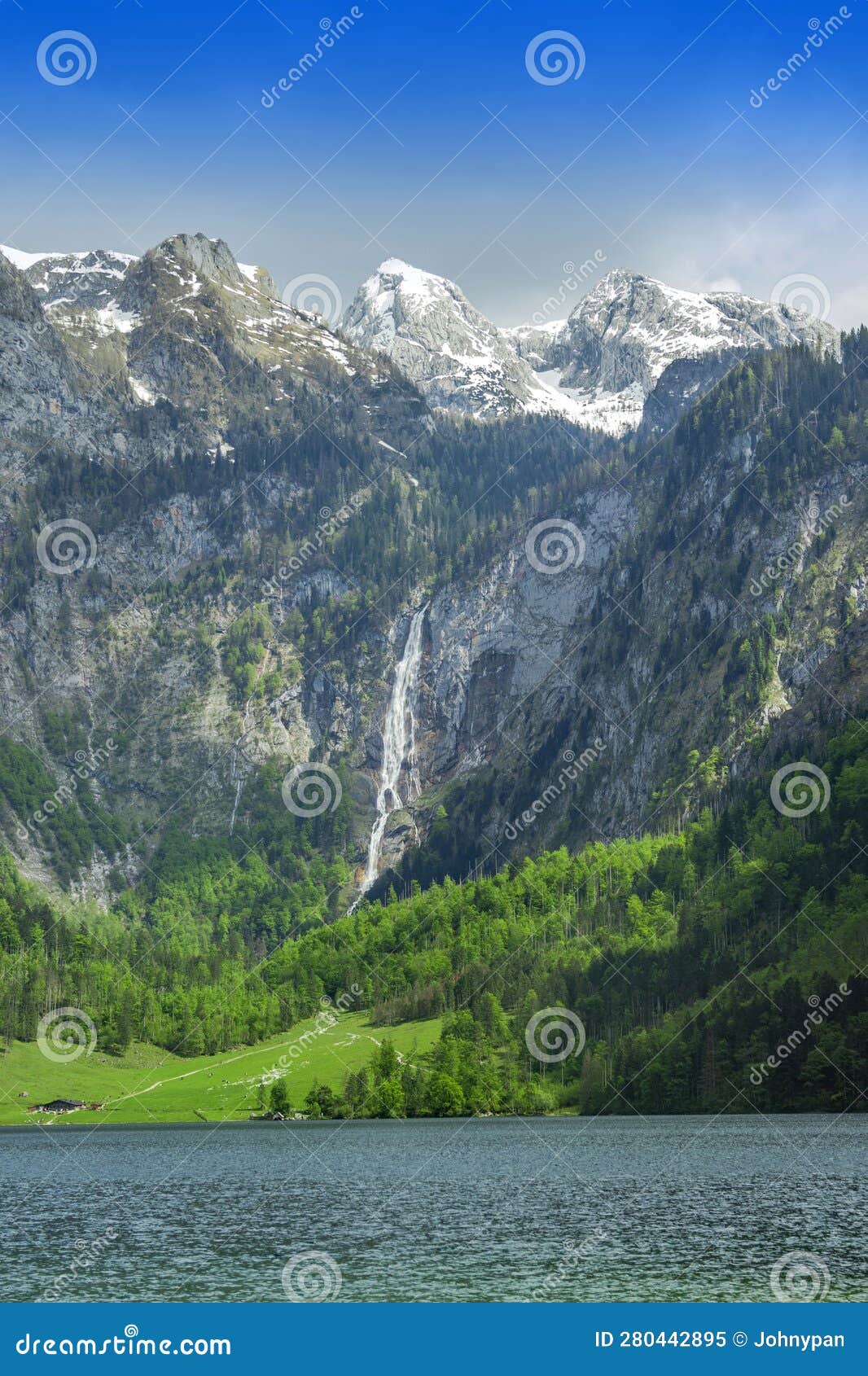 Obersee Waterfall (Konigssee Lake) Stock Image - Image of germany ...