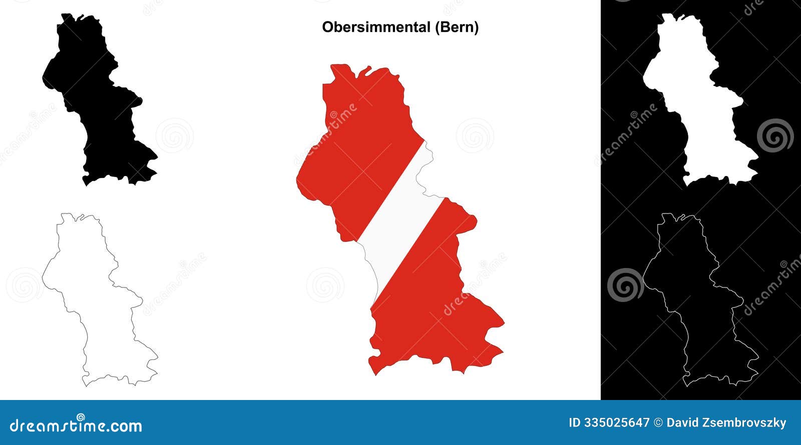 Obersimmental outline map stock illustration. Illustration of tourism ...