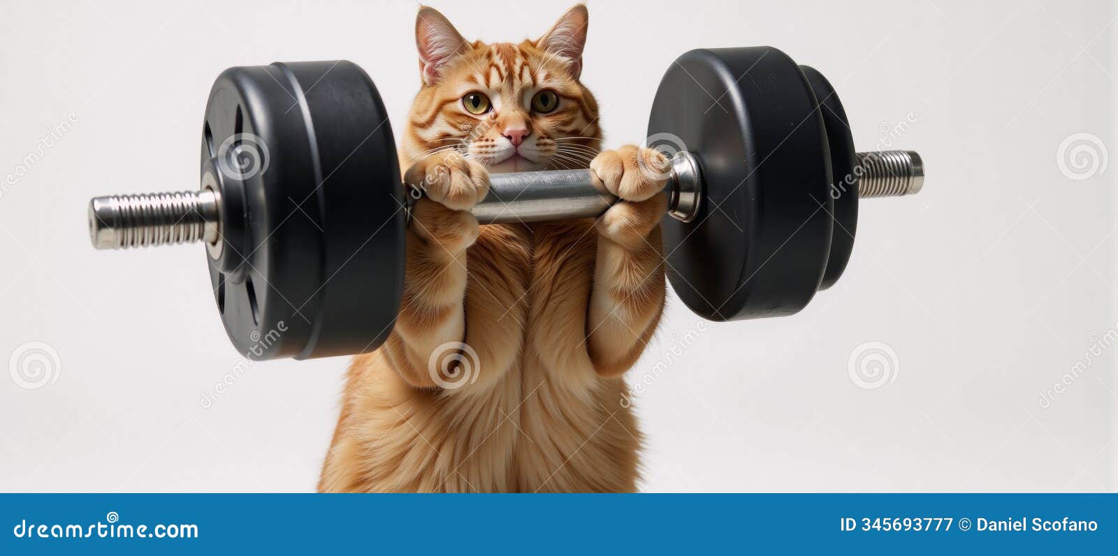 Obese Cat Lifting Weight at Gym Stock Illustration - Illustration of ...