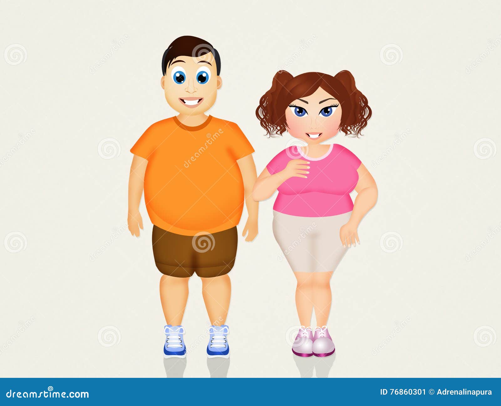 Obese couple stock illustration. Illustration of lifestyle - 76860301