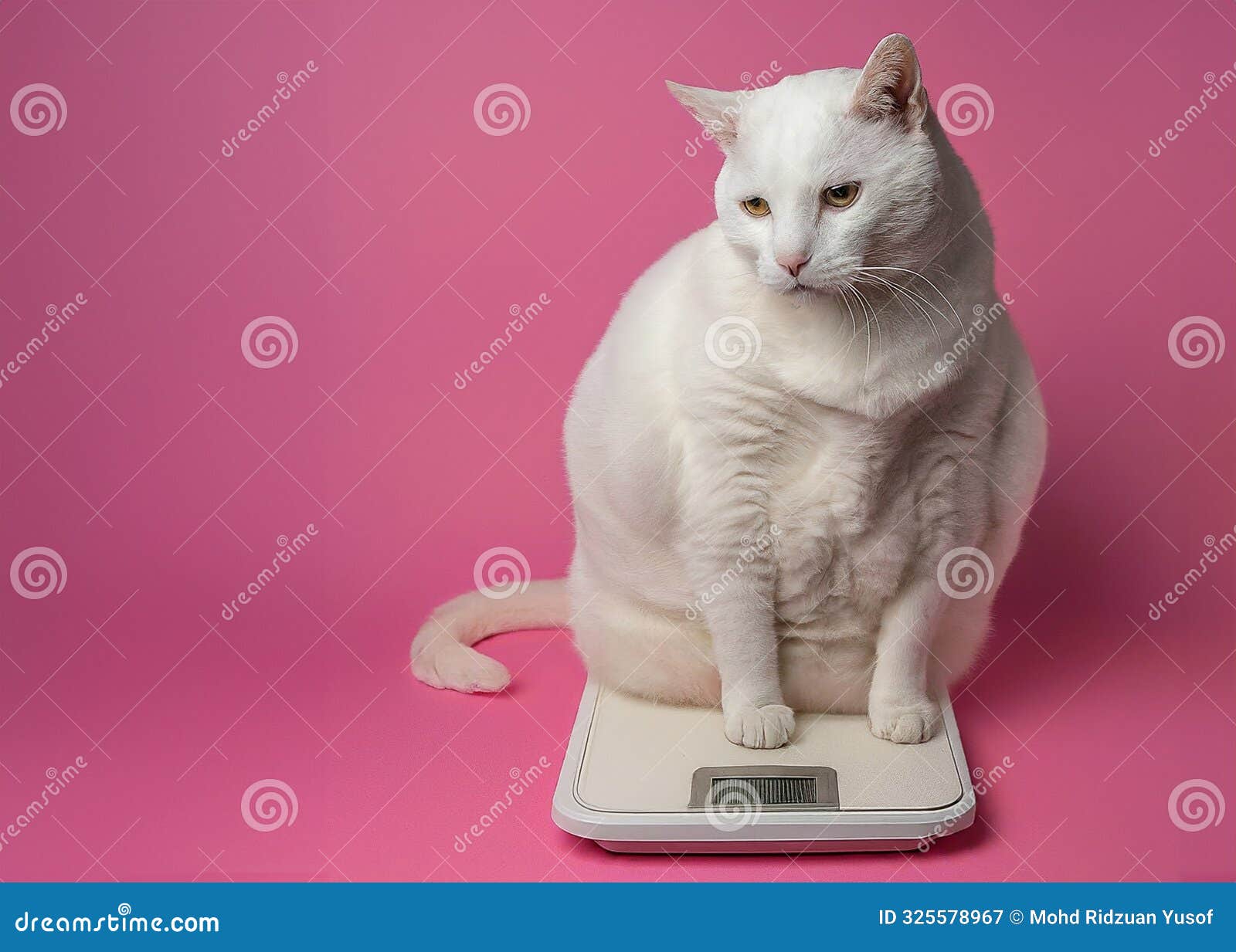 Obese Grumpy Cat Sat on a Scale Stock Image - Image of feline, body ...