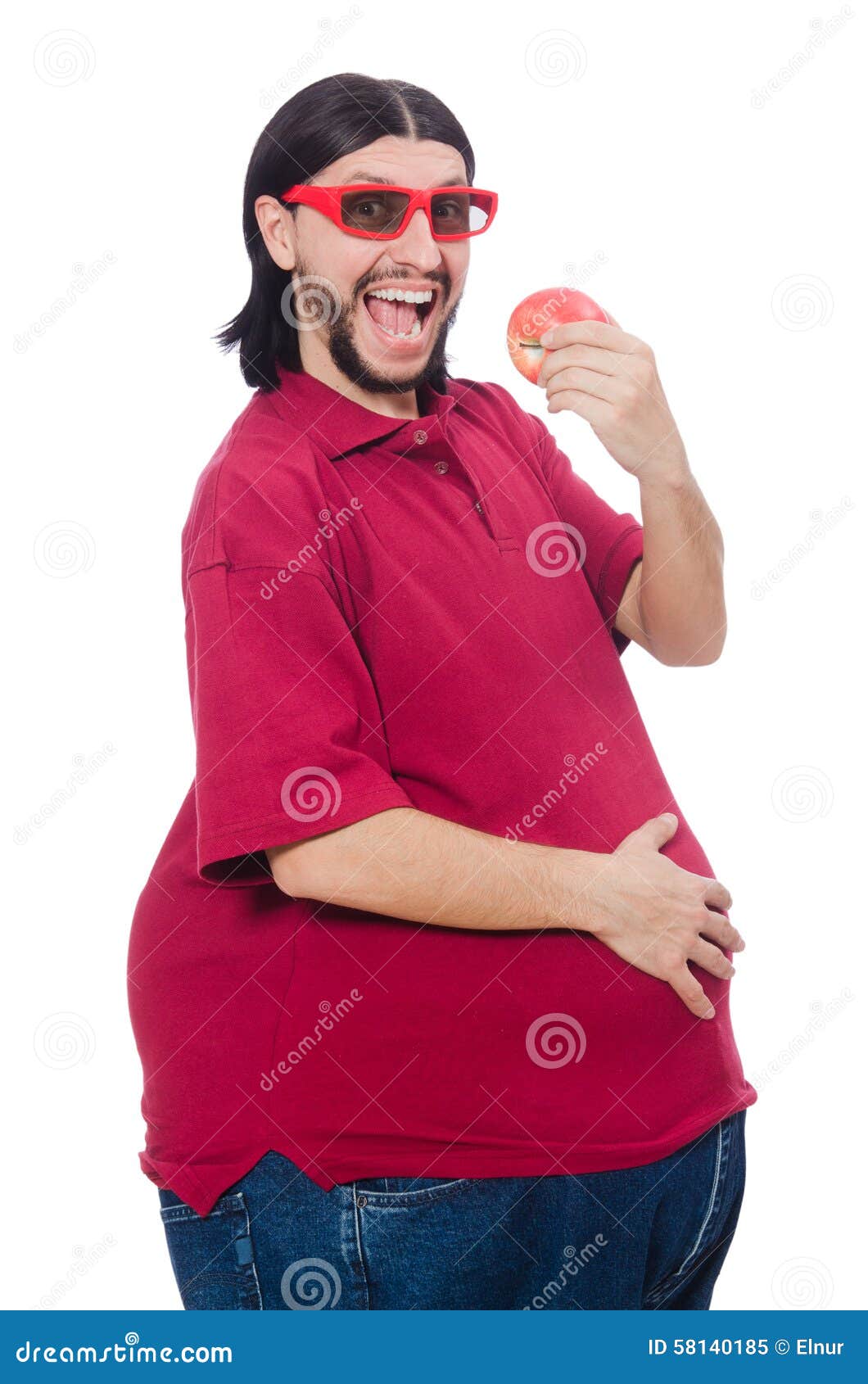 Obese man stock image. Image of overweight, obese, isolated - 58140185