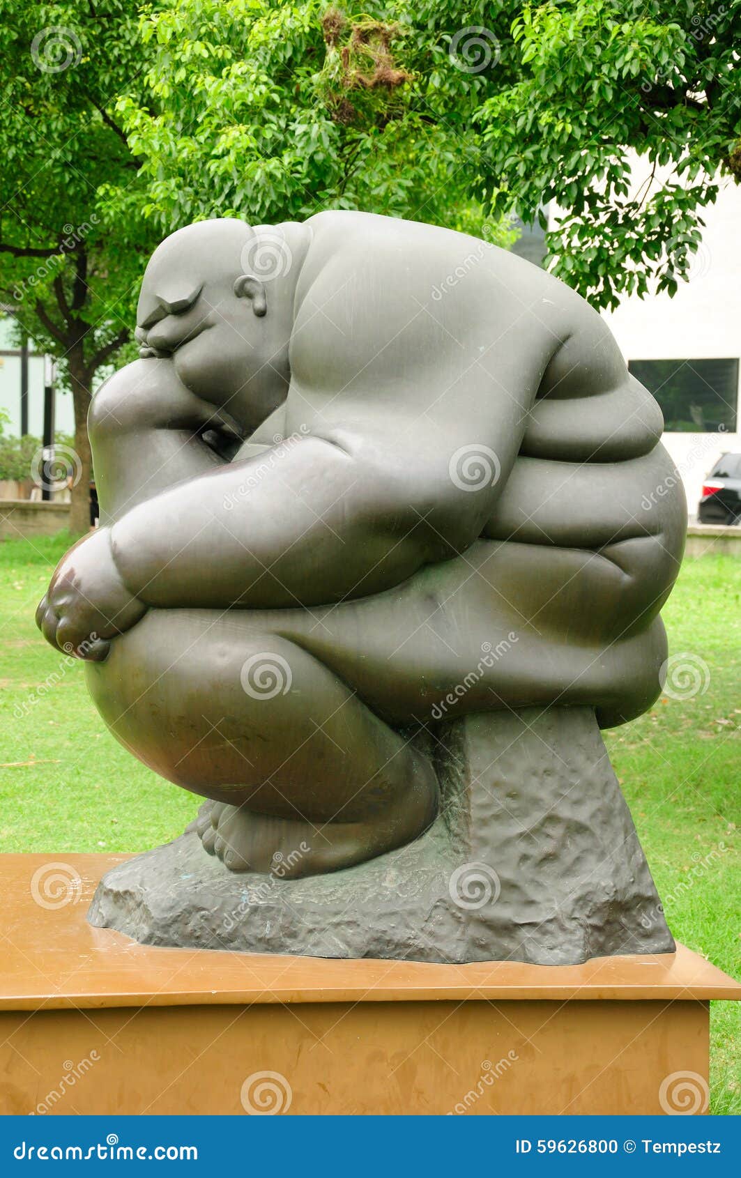 Obese Thinker Sculpture editorial image. Image of asia - 59626800