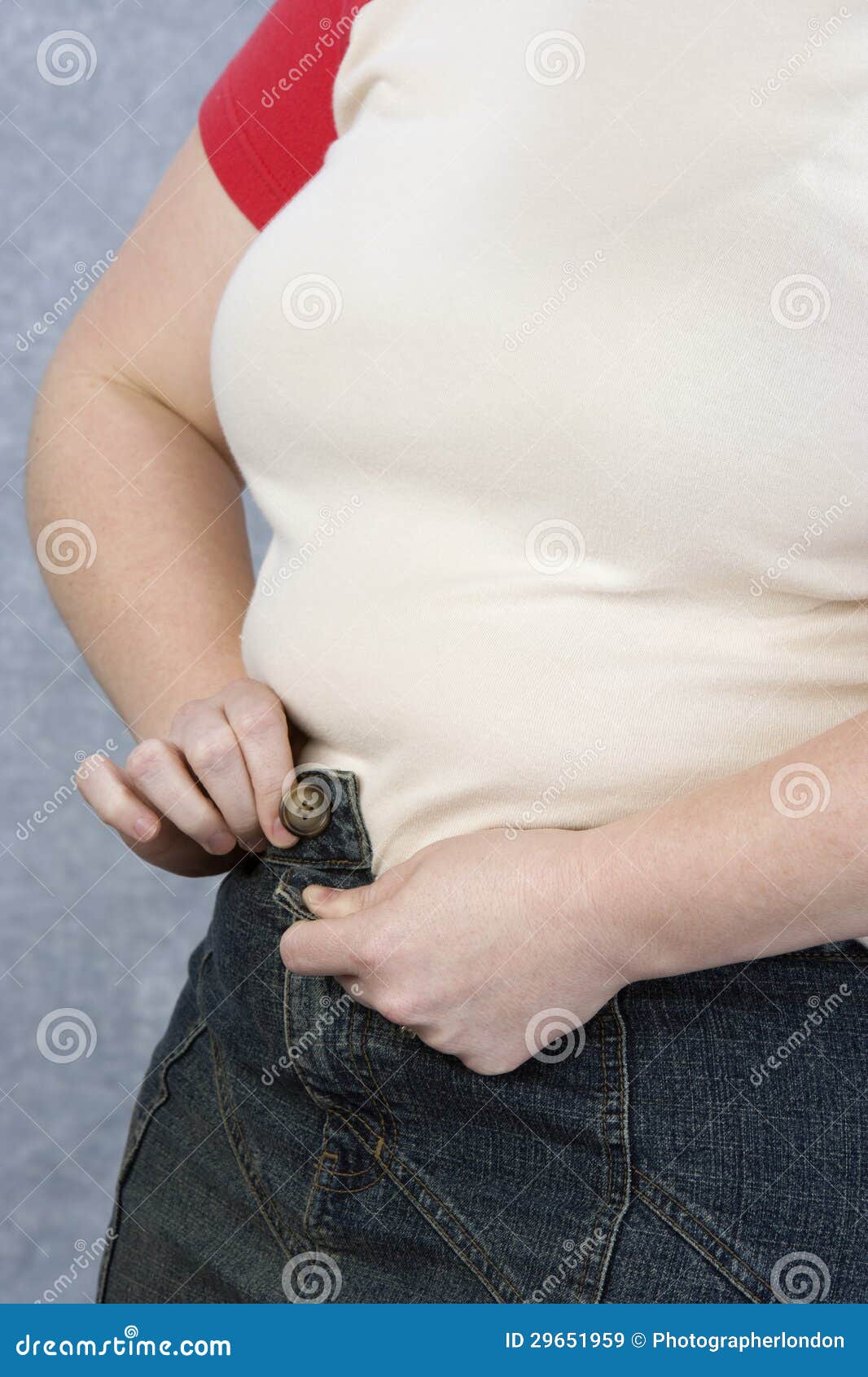 Obese Woman Trying To Button A Jeans Stock Image Image Of Casual