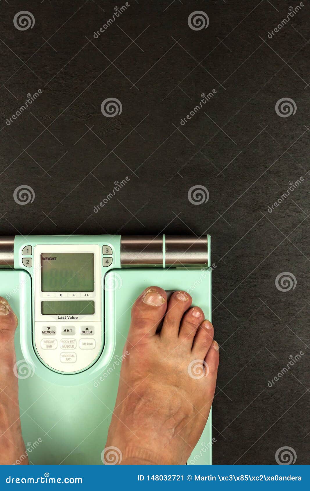 Obesity Concept. Modern Digital Weight and Legs Stock Image - Image of ...
