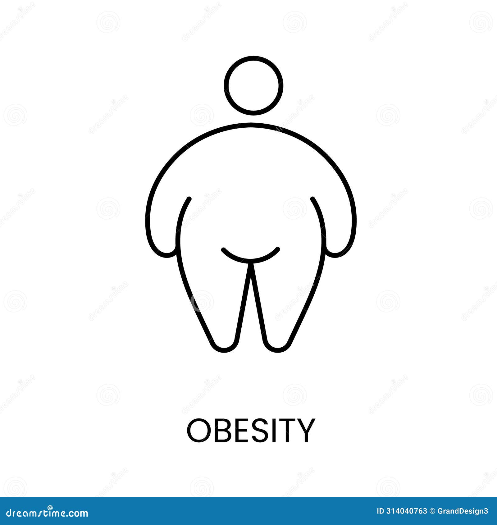 Obesity Line Icon, Vector Pictogram Of Woman With Fat Belly. Girl ...