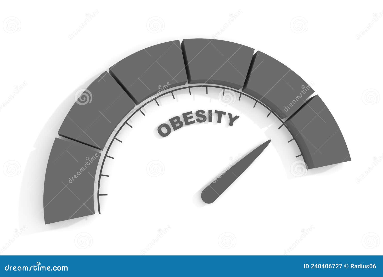 Obesity Measuring Process. Scale with Arrow. 3D Render Stock ...