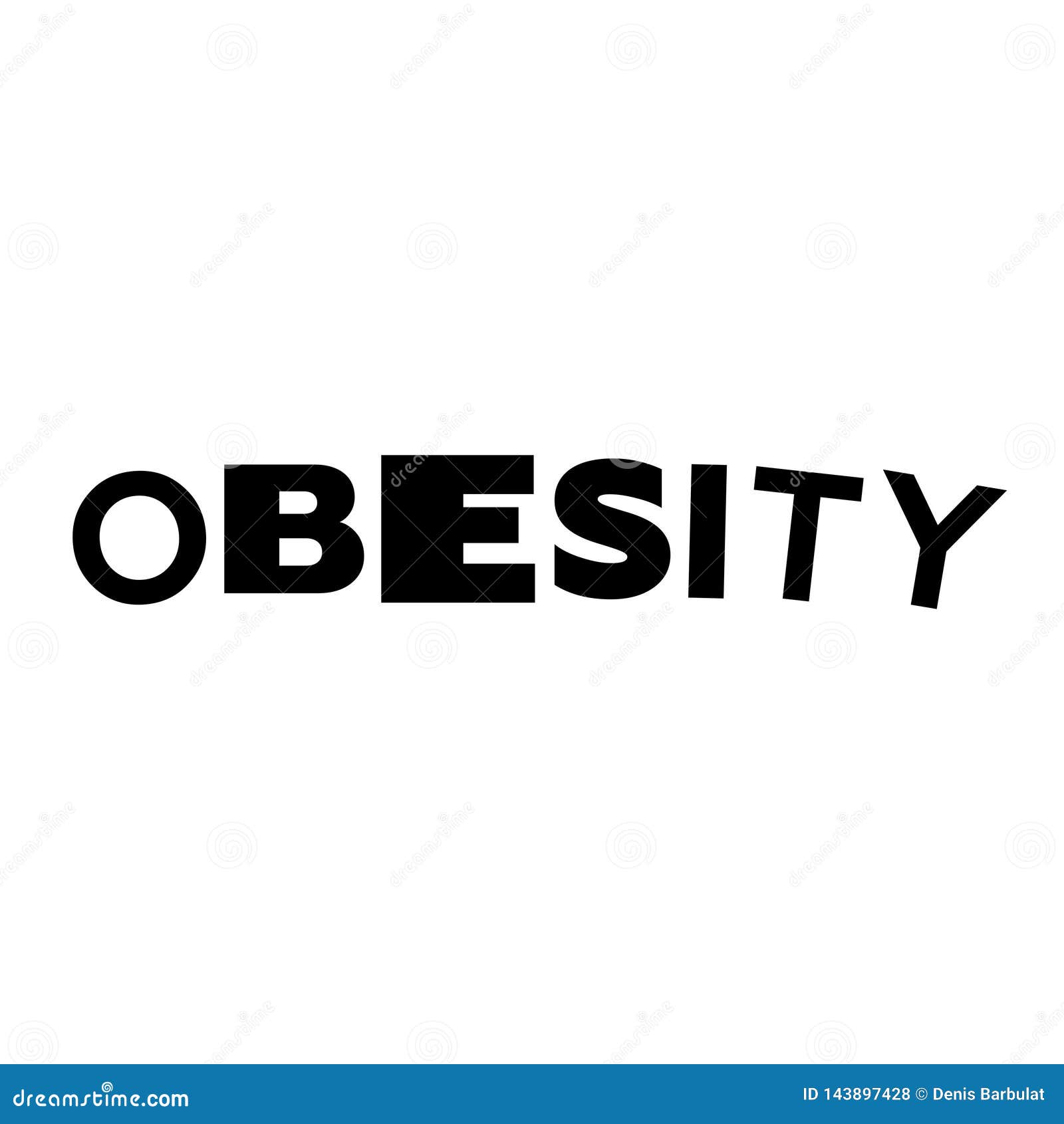 Obesity text stock vector. Illustration of healthcare - 143897428
