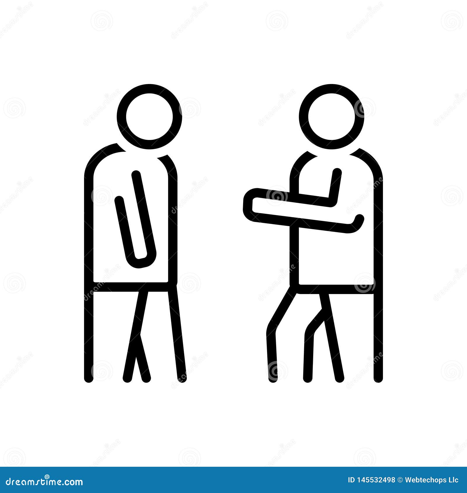 Black Line Icon for Obey, Obedience and Respect Stock Vector ...