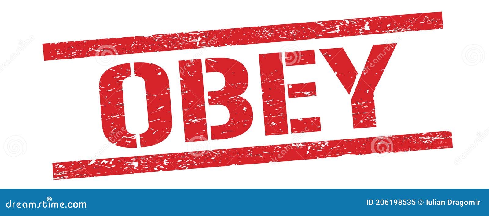 OBEY Text on Red Vintage Lines Stamp Stock Illustration - Illustration ...