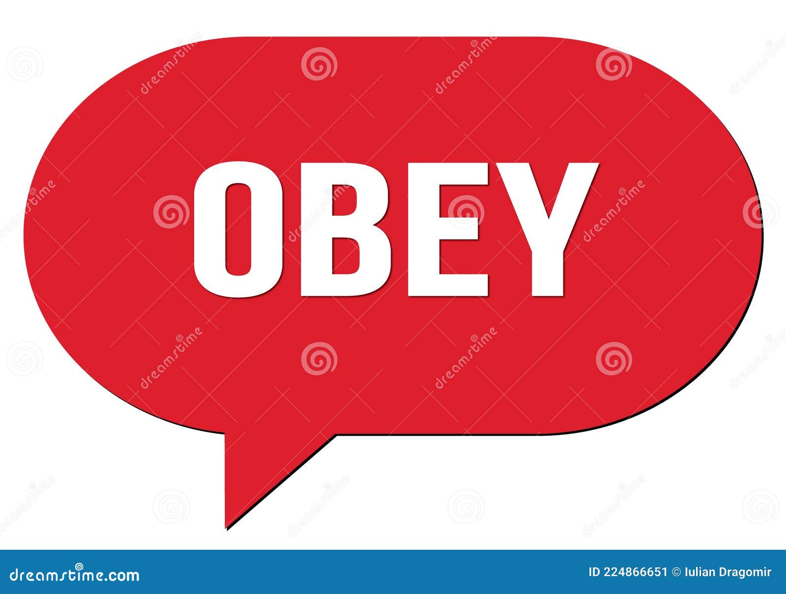 OBEY Text Written in a Red Speech Bubble Stock Illustration ...
