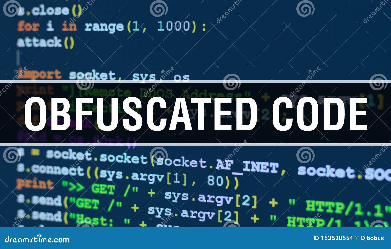 Obfuscated Code Concept with Random Parts of Program Code. Obfuscated Code with Programming Code ...