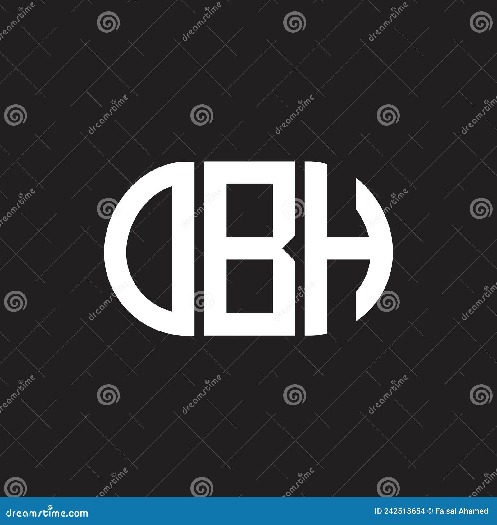 OBH Letter Logo Design on Black Background. OBH Creative Initials ...