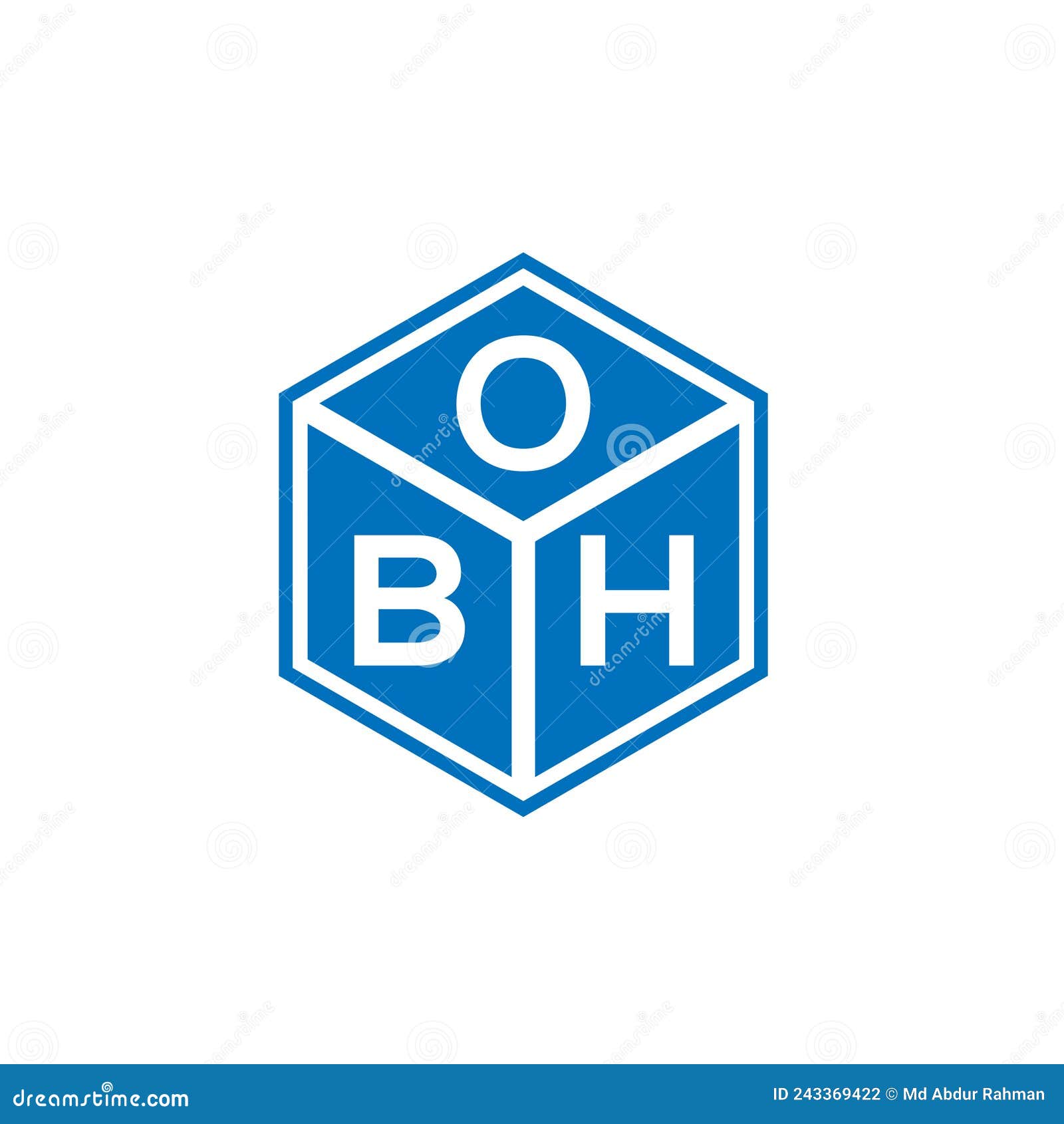 OBH Letter Logo Design on Black Background. OBH Creative Initials ...