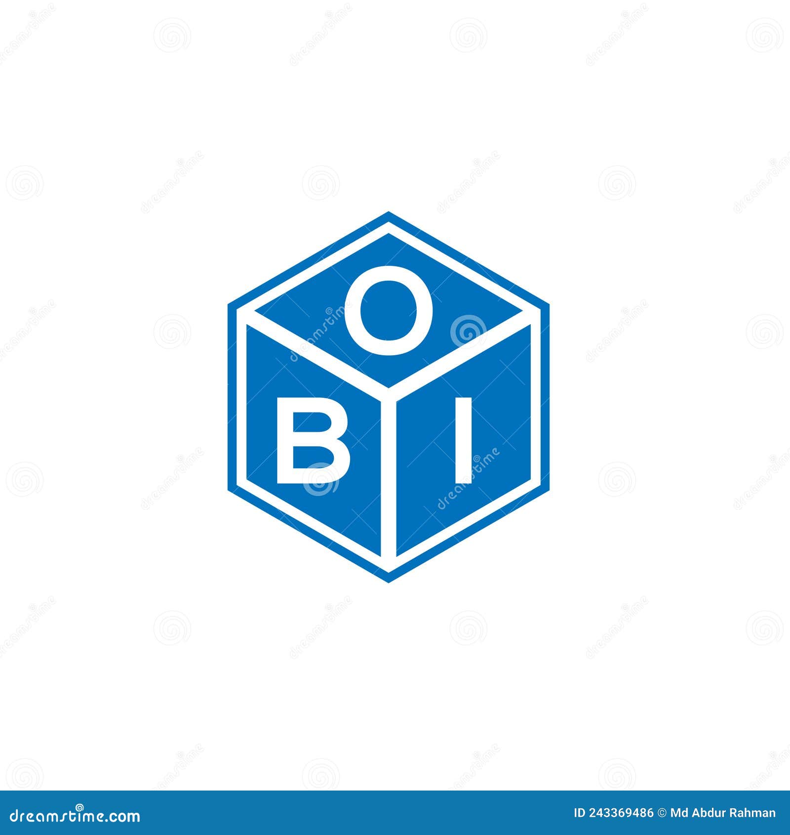 OBI Letter Logo Design on Black Background. OBI Creative Initials ...