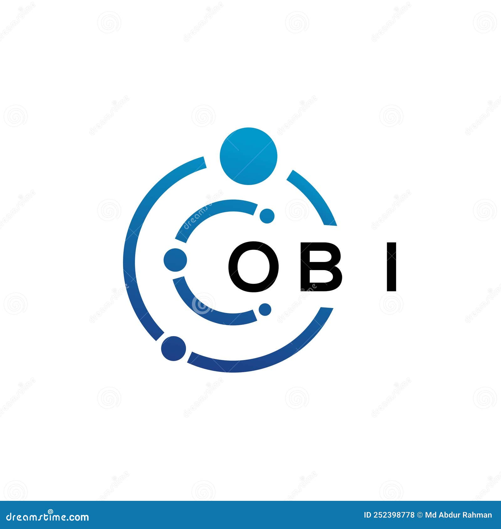 OBI Letter Technology Logo Design on White Background. OBI Creative ...