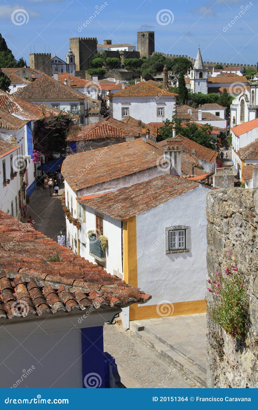 Obidos stock photo. Image of medieval, wall, church, ancient - 20151364