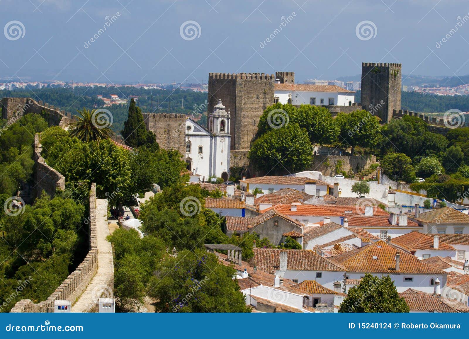Obidos castle stock photo. Image of freguesia, lisbon - 15240124